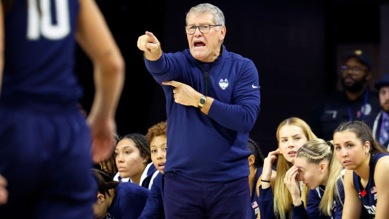 UConn wins again with Geno Auriemma out; Aaliyah Edwards hurt - ESPN