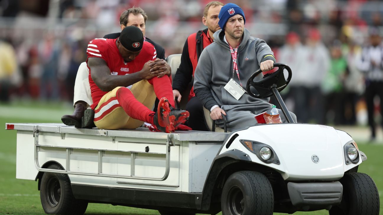 Deebo Samuel fue sacado en el carrito de asistencias con los 49ers - ESPN