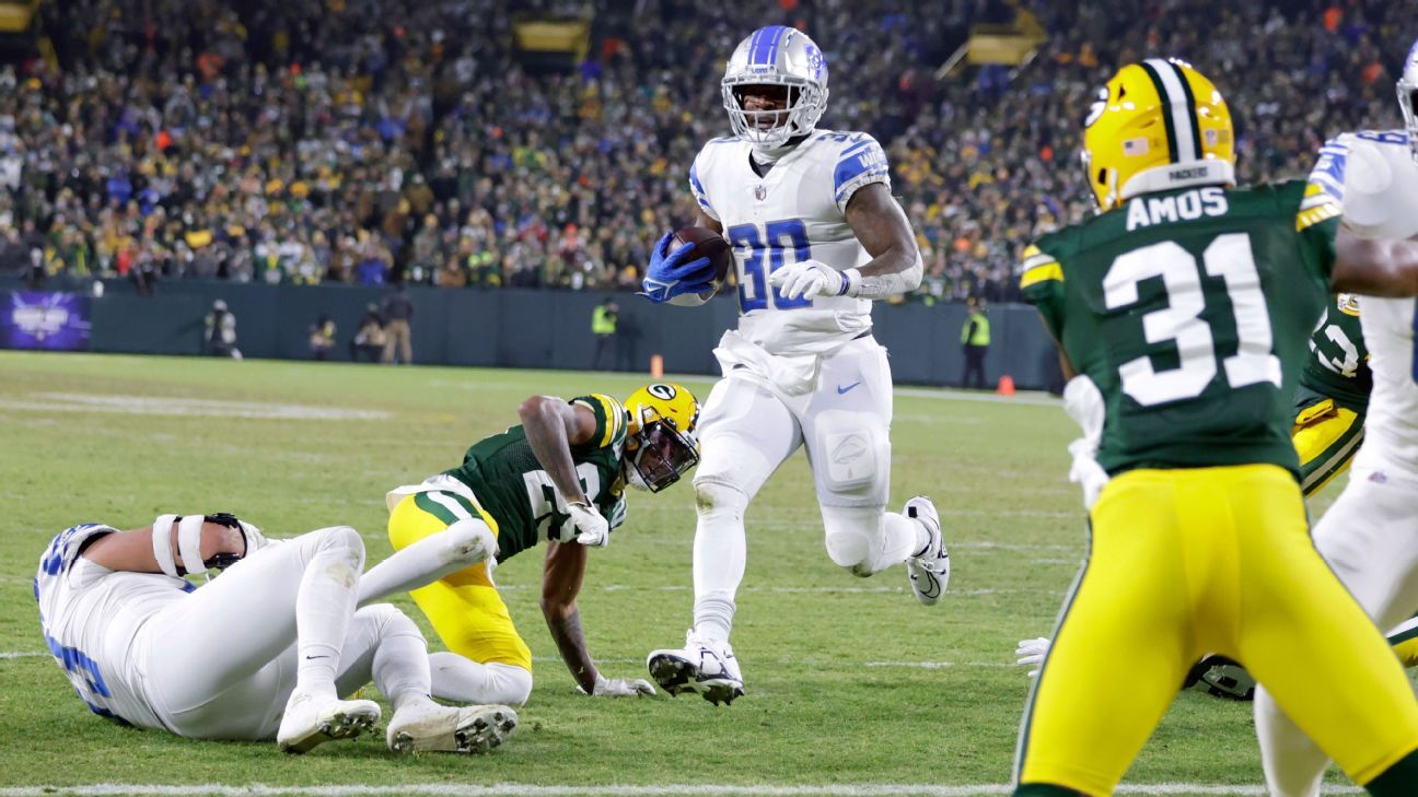 Jamaal Williams breaks Barry Sanders' Lions record with TD - ESPN