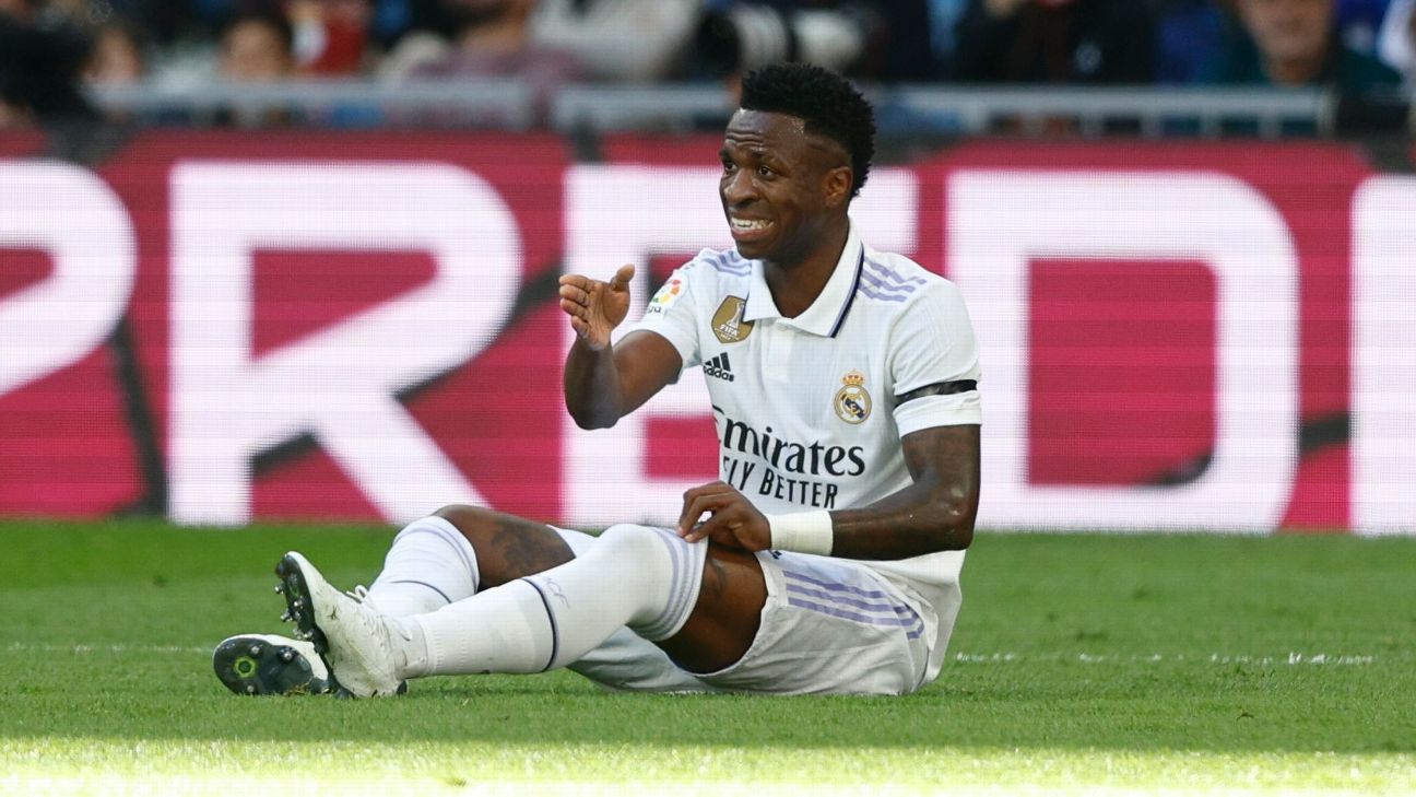 Vini Jr. desabafa forte após sofrer rodízio faltas em jogo do Real - ESPN