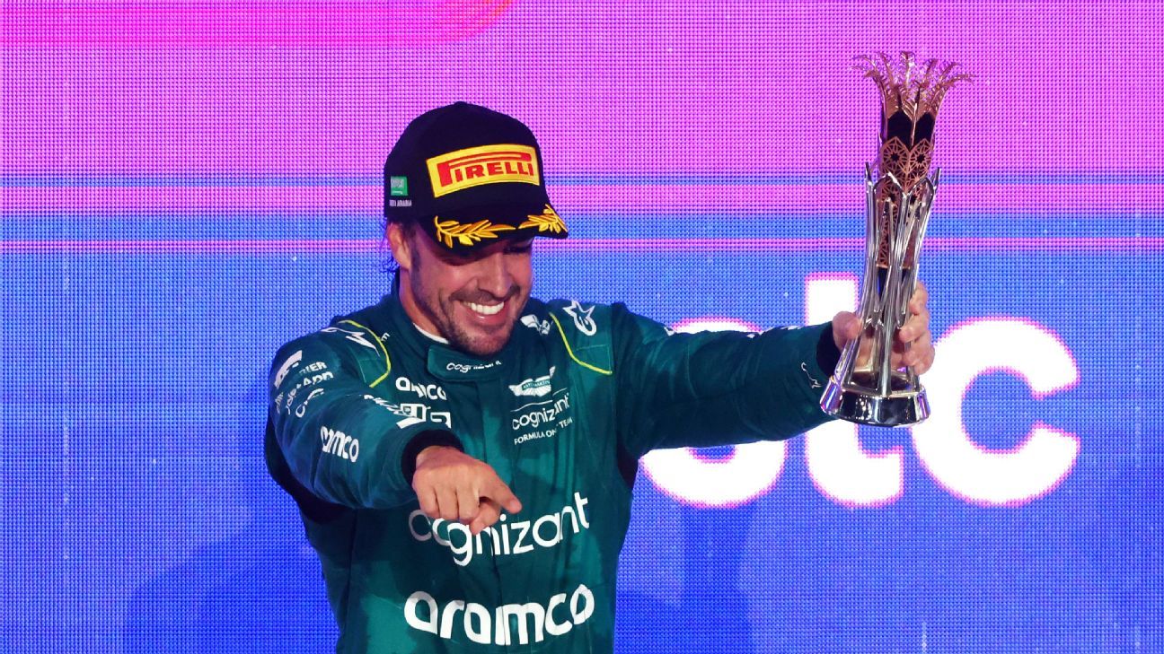 Fernando Alonso recupera podio en Jeddah; su 100 en la F1 - ESPN