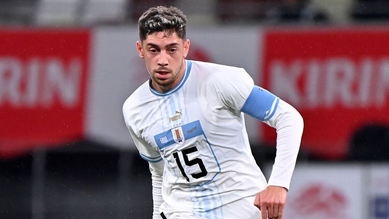 Federico Valverde, por primera vez capitán de la Selección Uruguaya - ESPN