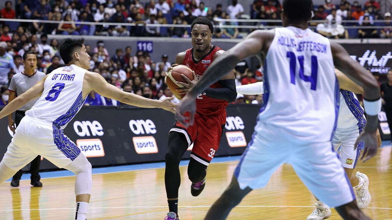 Justin Brownlee, Scottie Thompson on song as Barangay Ginebra claim opening win over TNT Tropang ...