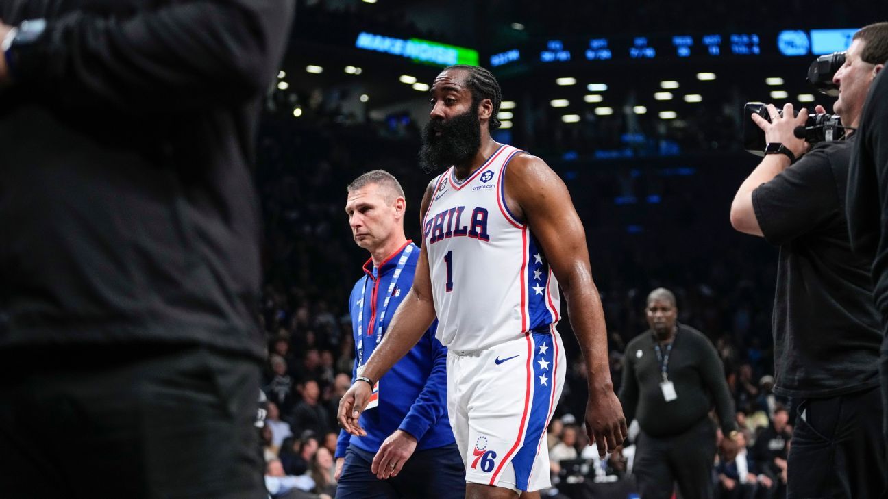 James Harden ejected, Joel Embiid gets flagrant 1 in Sixers' win - ESPN
