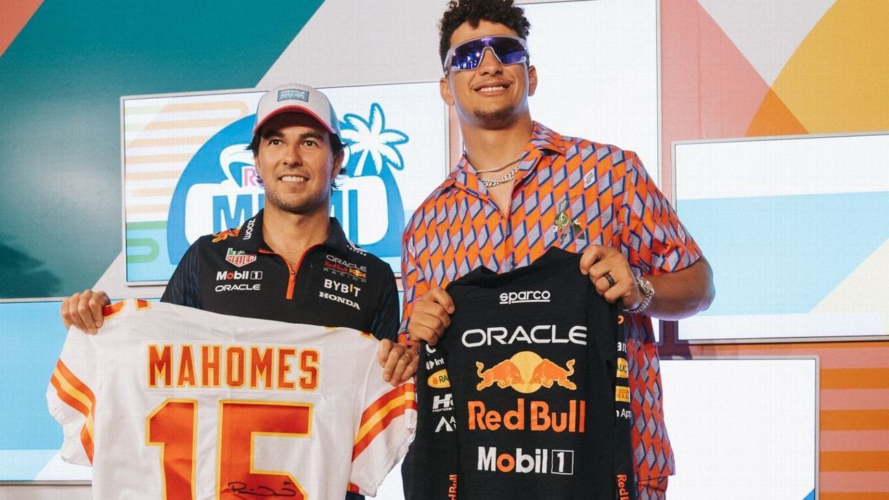 Patrick Mahomes visitó a Checo Pérez y Red Bull - ESPN