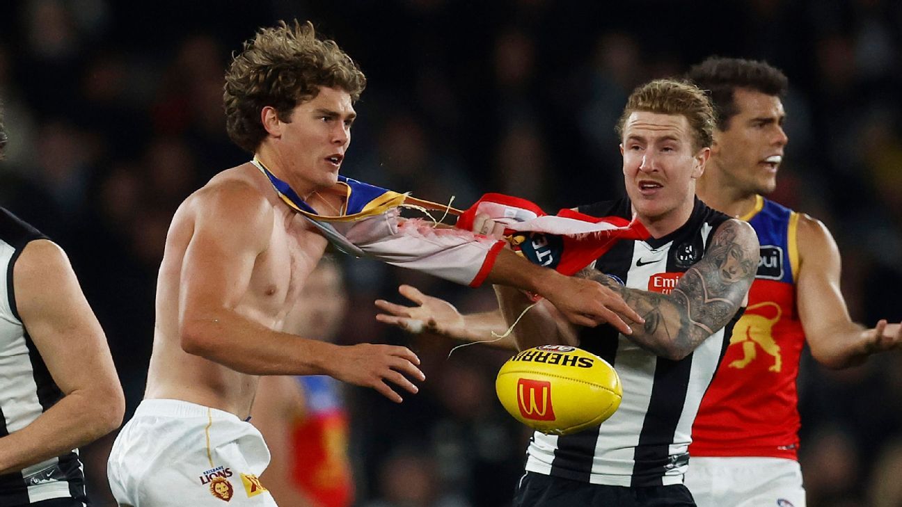 AFL Round 23 Lions survive Magpies challenge for crucial win - ESPN