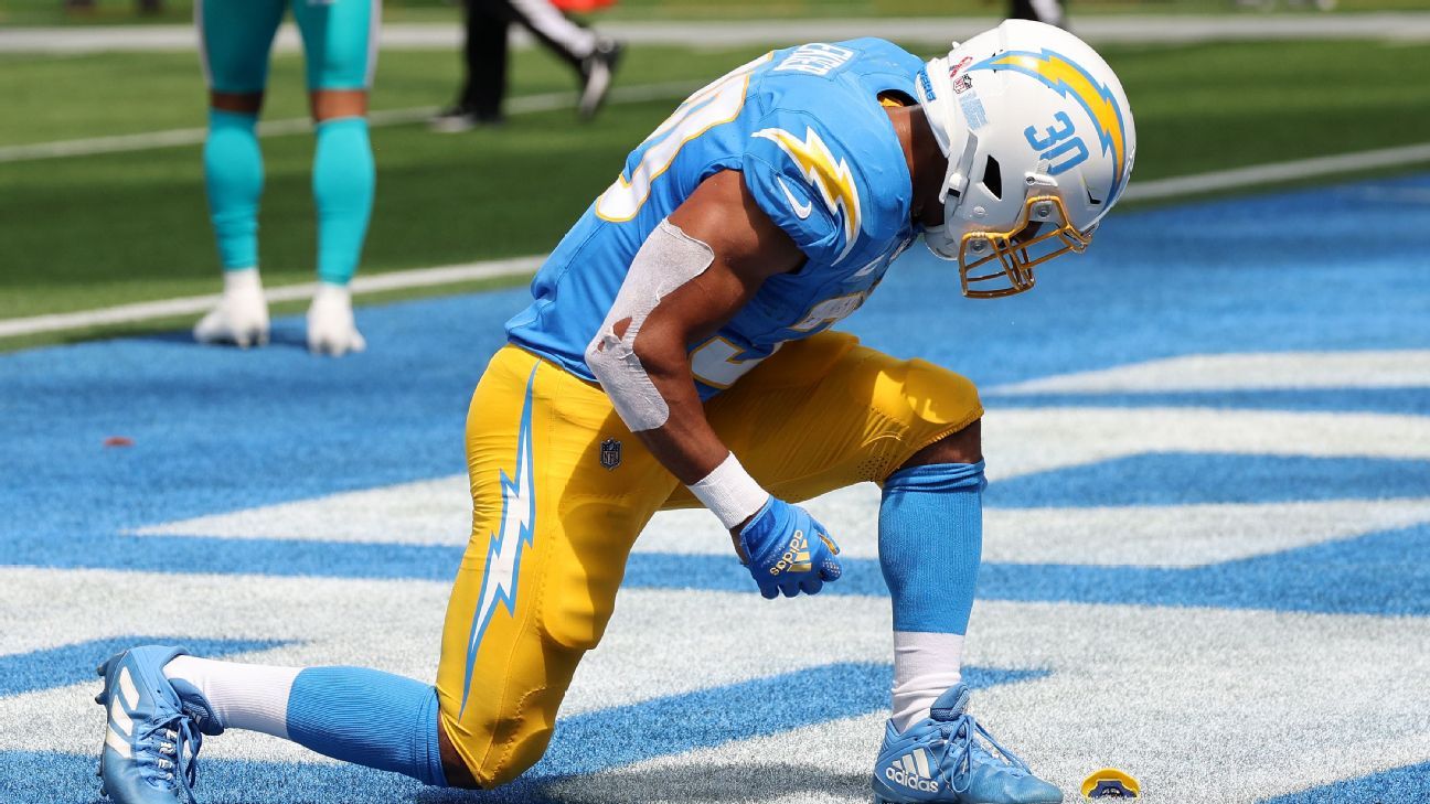 Austin Ekeler y Derwin James en duda para jugar contra Raiders - ESPN