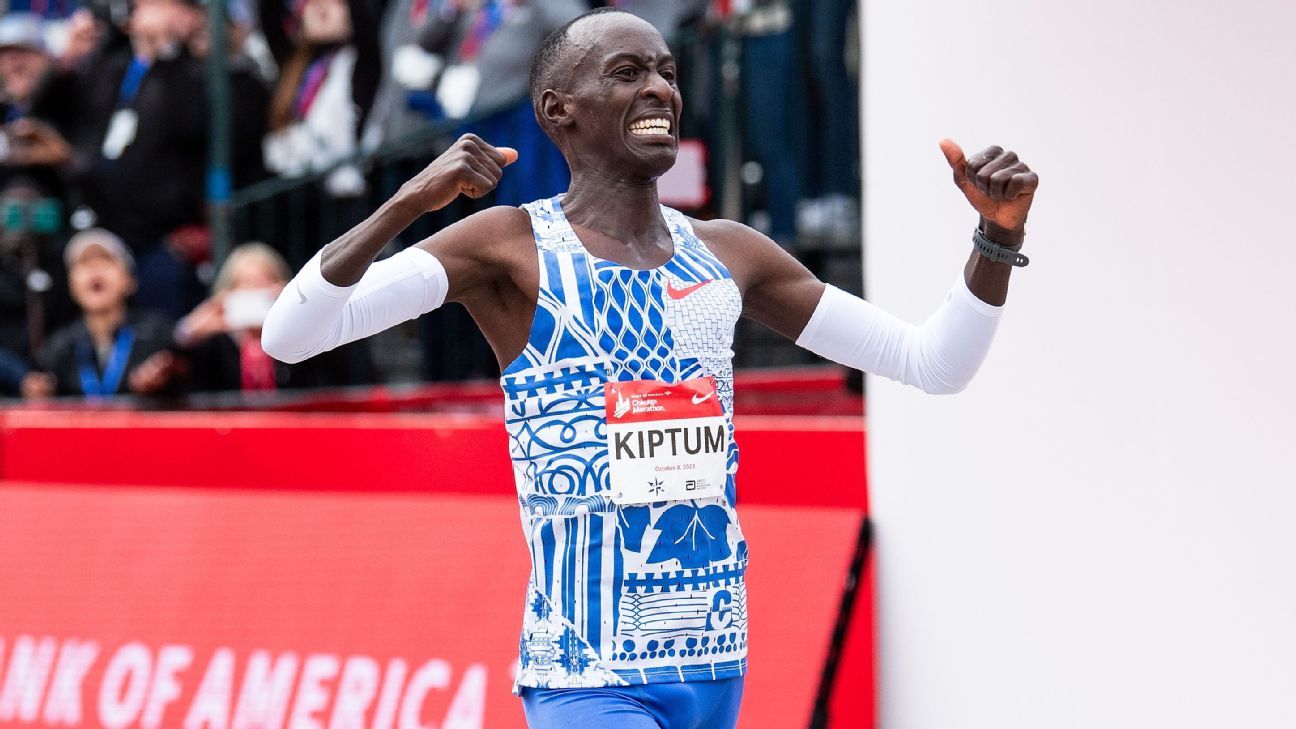 Kelvin Kiptum breaks marathon world record with Chicago win - ESPN