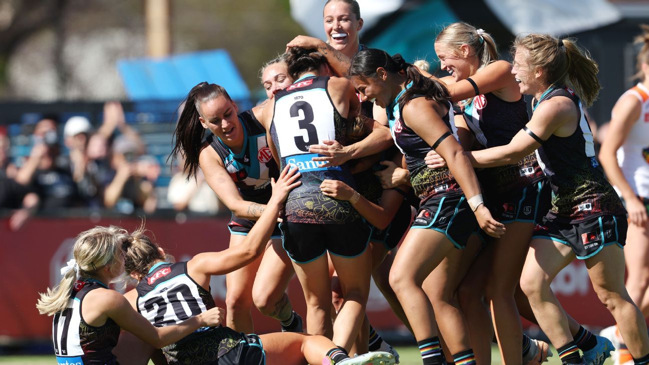 AFLW Round 10 Power Port Adelaide beat GWS Giants in Erin Phillips ...