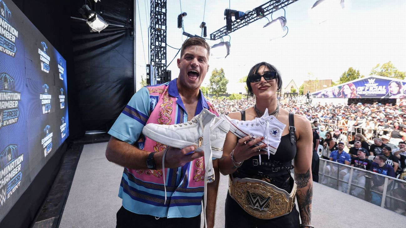 WWE Elimination Chamber -- Rhea Ripley and Grayson Waller happy to be ...