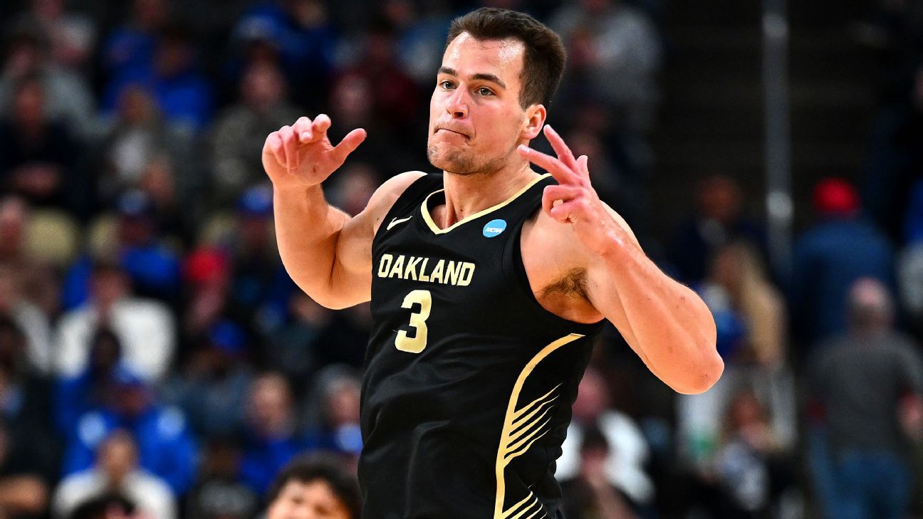 Oakland's Jack Gohlke sinks 10 3s, sends Kentucky to early exit - ESPN