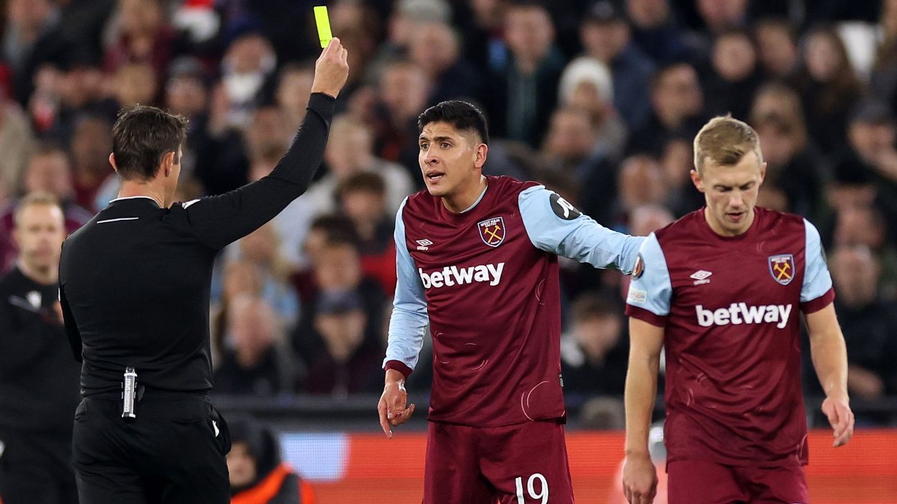 Edson Álvarez, el segundo jugador más amonestado en la Premier League ...