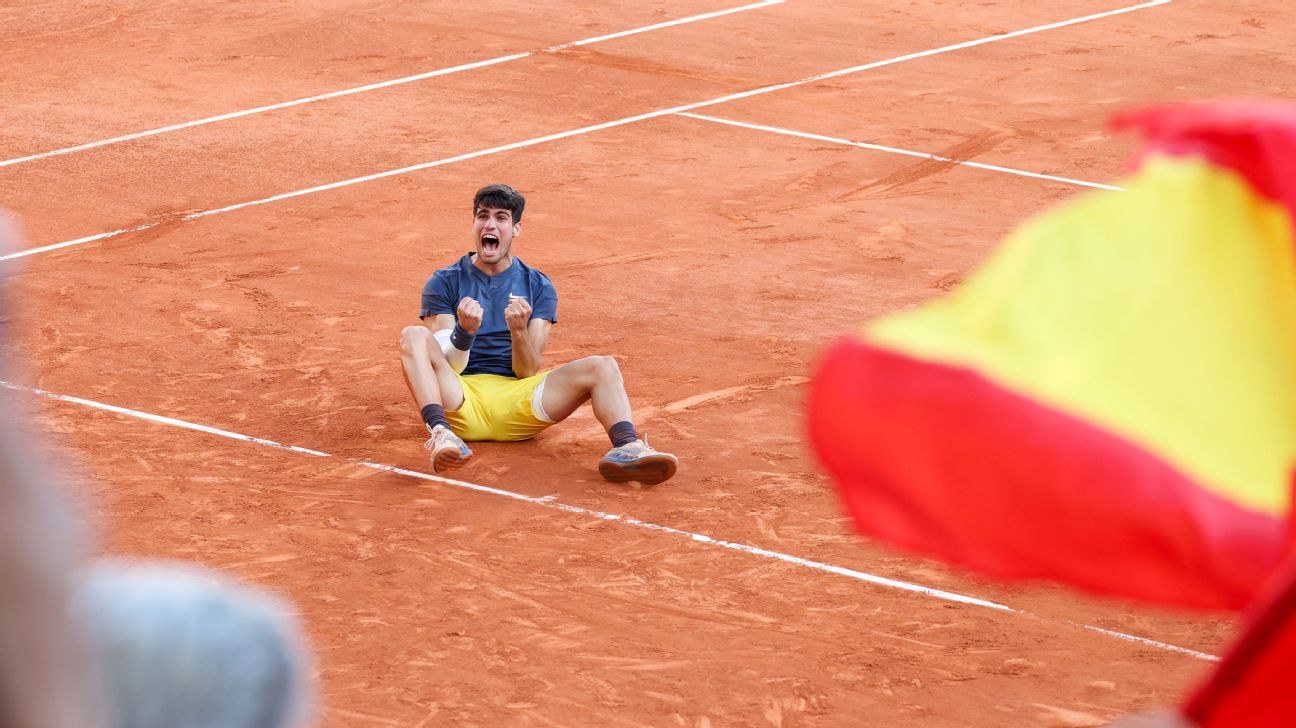 Carlos Alcaraz, el séptimo tenista en ganar sus primeras tres finales de Grand Slam - ESPN