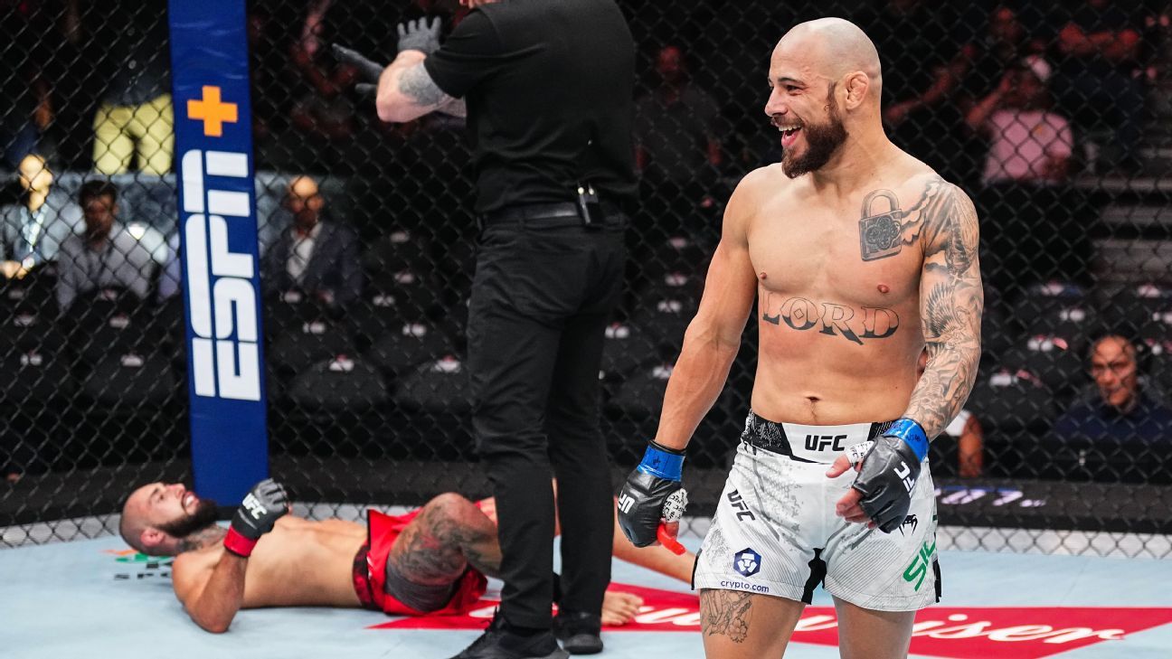 Brasileiro deixa rival estirado no chão no UFC 303 - ESPN