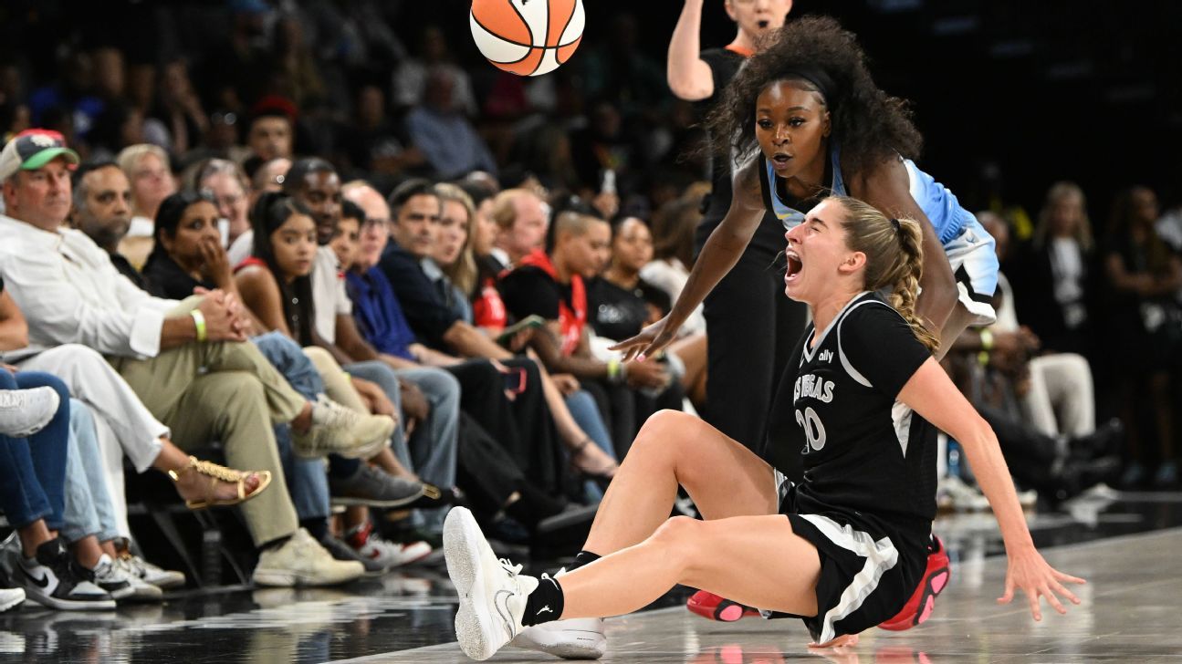 Kate Martin injured as Las Vegas Aces lose to Chicago Sky - ESPN