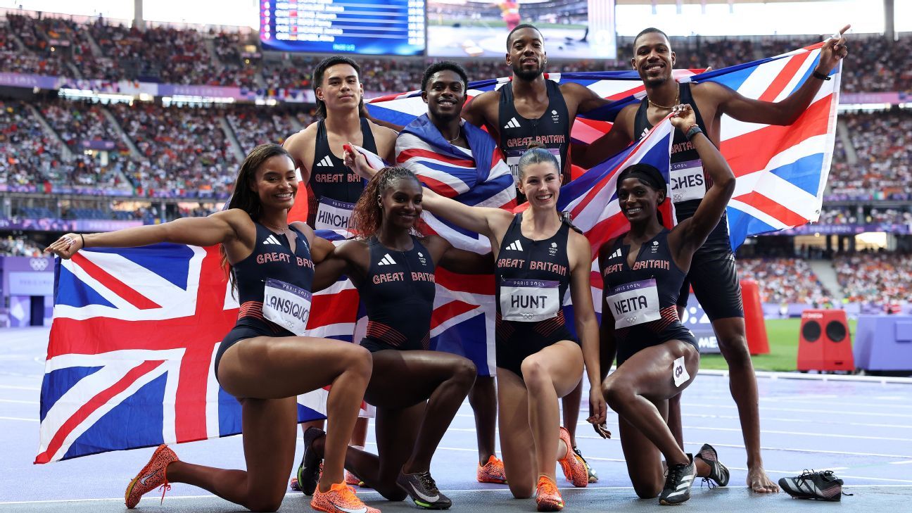 Olympics 2024: Team GB win 4x100m relay silver, bronze double - ESPN