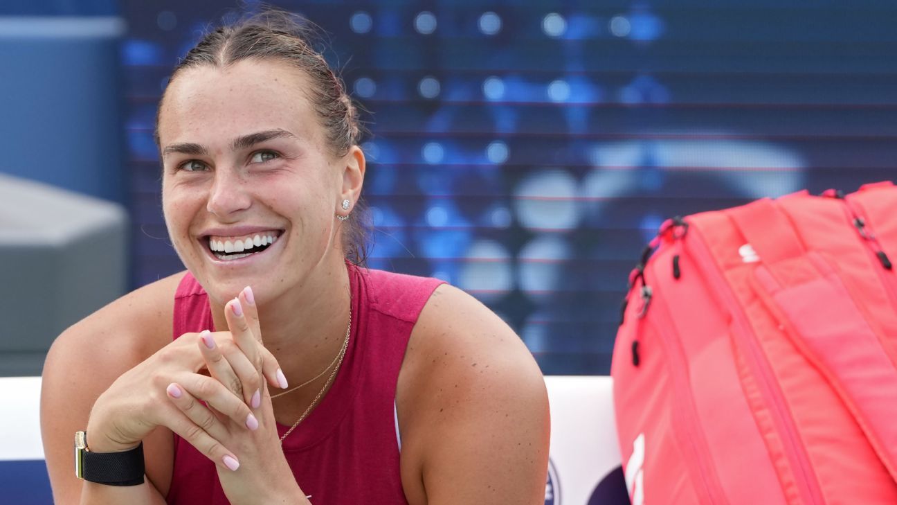 El gracioso fallido de Sabalenka durante la ceremonia de Cincinnati - ESPN