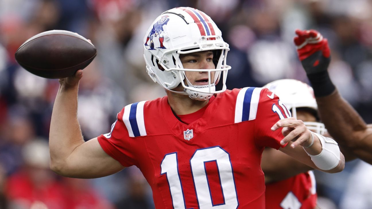 Patriots' Drake Maye throws first NFL touchdown for 40 yards - ESPN