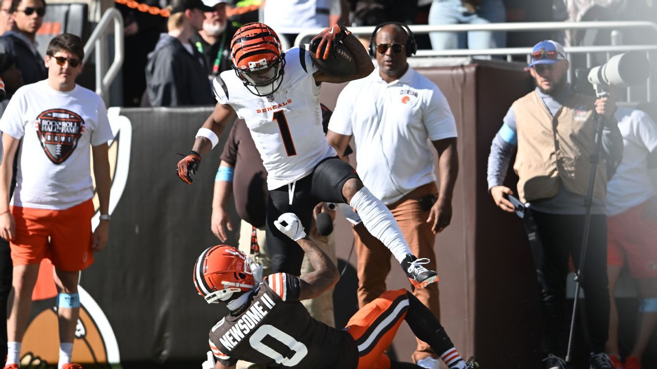 Ja'Marr Chase hits Iverson step-over celebration after touchdown - ESPN