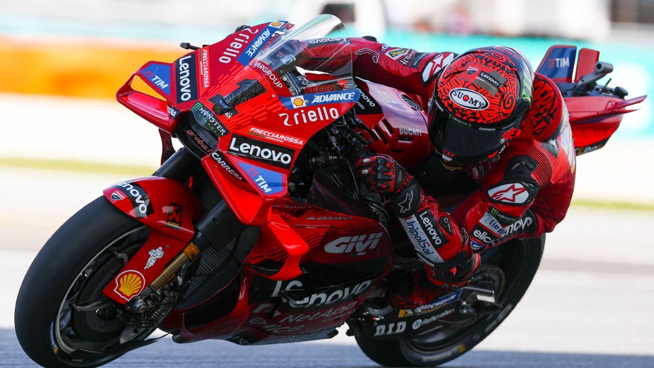 Francesco 'Pecco' Bagnaia se destacó en la práctica oficial de MotoGP ...