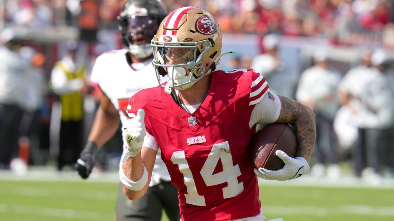 49ers rookie WR Ricky Pearsall races 46 yards for his first TD - ESPN