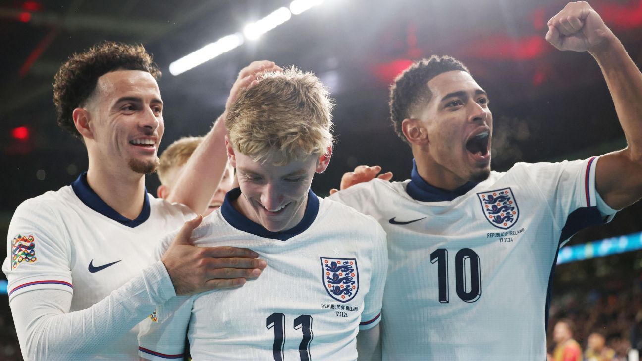 Inglaterra atropela Irlanda e volta à elite da Nations League - ESPN