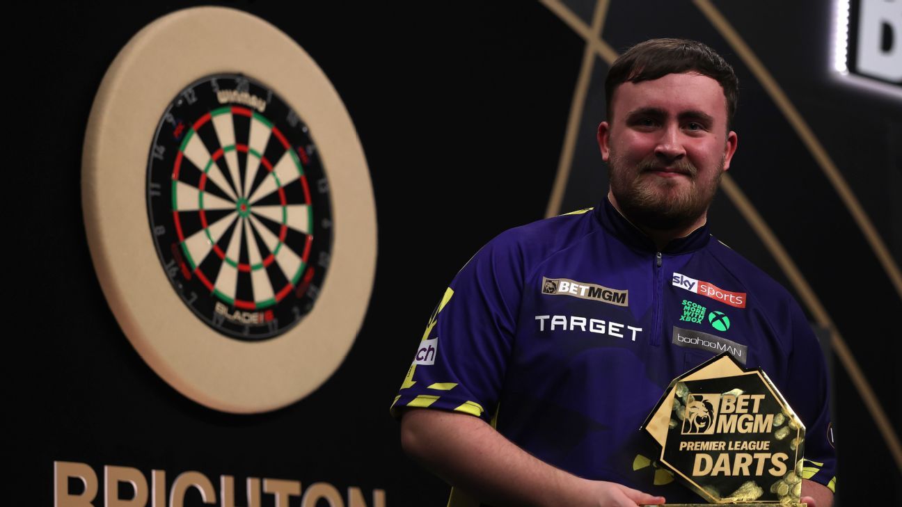 Premier League Darts 2025: Luke Littler overcomes Nathan Aspinall to win Brighton final - ESPN