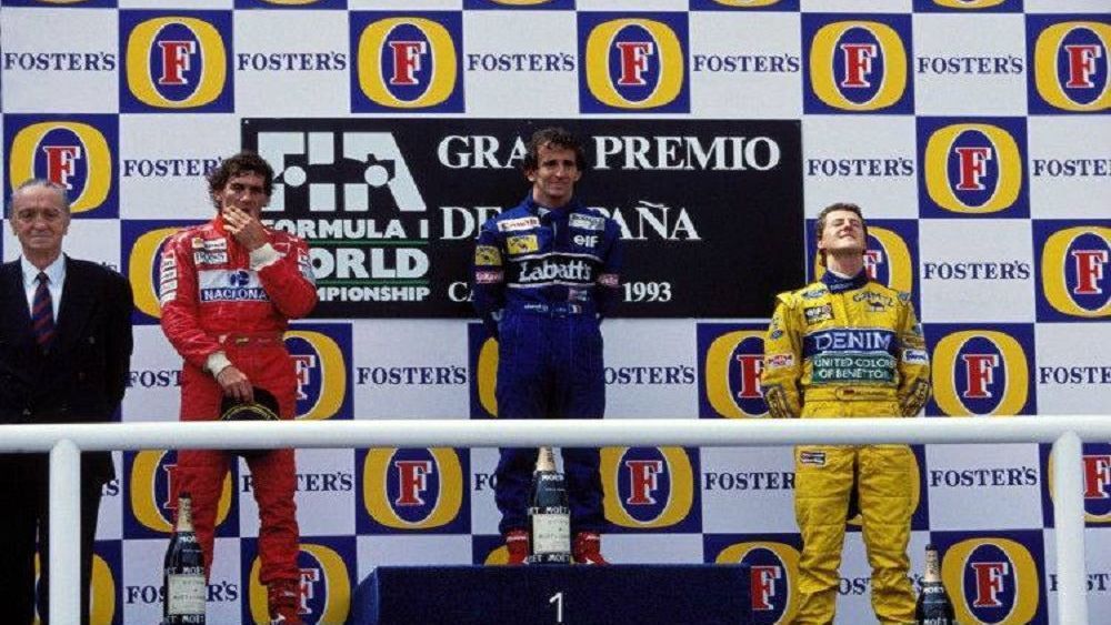 Alain Prost, Ayrton Senna y Michael Schumacher en, ¿el mejor podio de ...