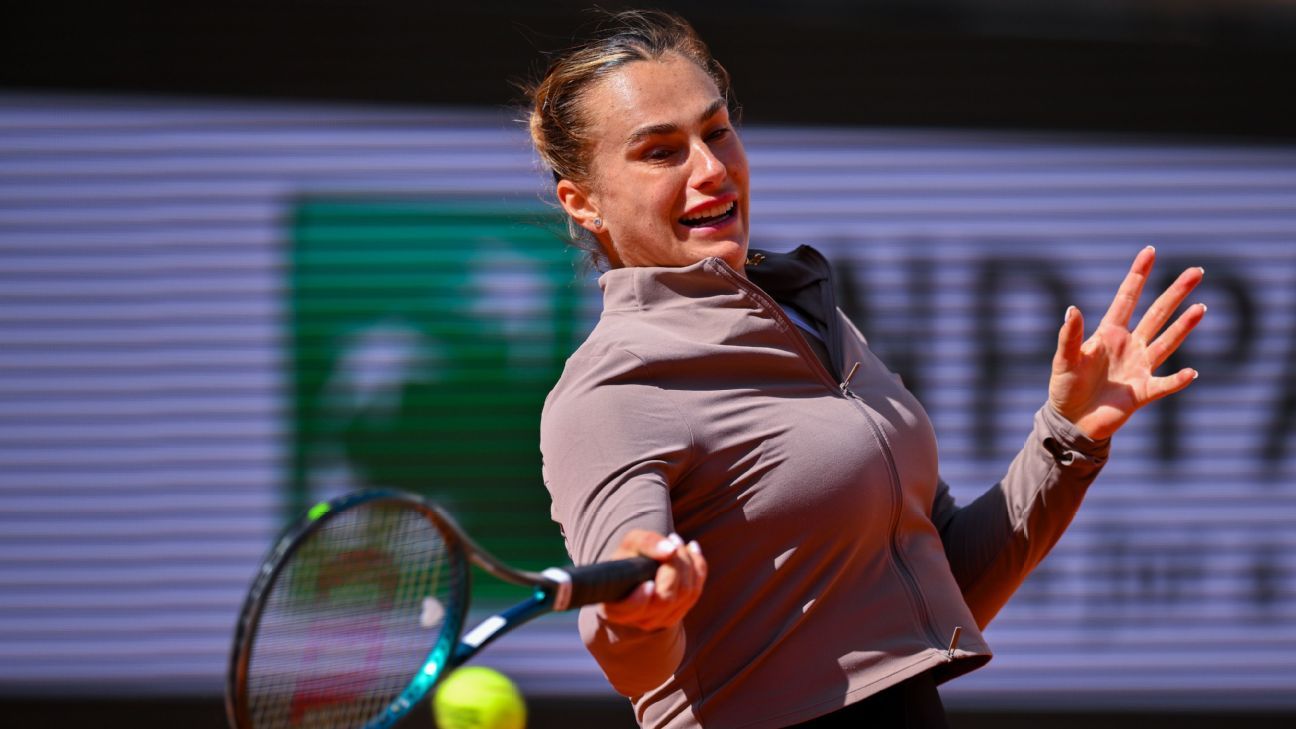 Aryna Sabalenka: camino confirmado para la número uno del mundo en Roland Garros - ESPN