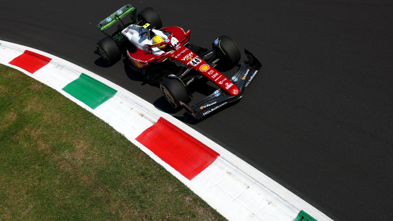 Lewis Hamilton leads Ferrari one-two in Monza first practice - ESPN