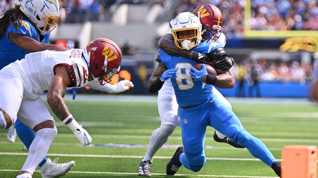 Chargers colocan a Omarion Hampton en lista de lesionados - ESPN