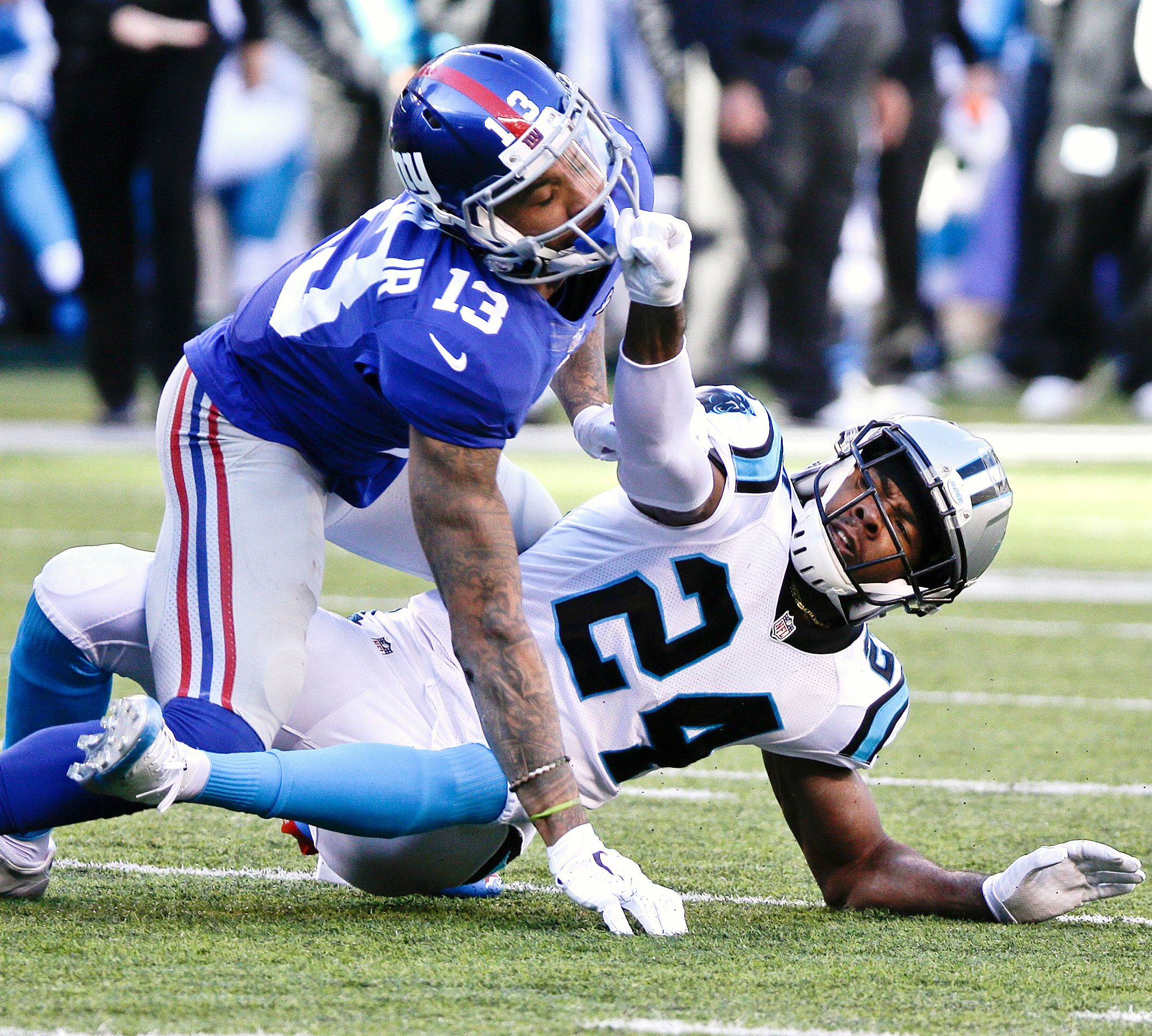 Odell Beckham Jr. and Josh Norman - Photos: Odell Beckham Jr. vs. Josh ...
